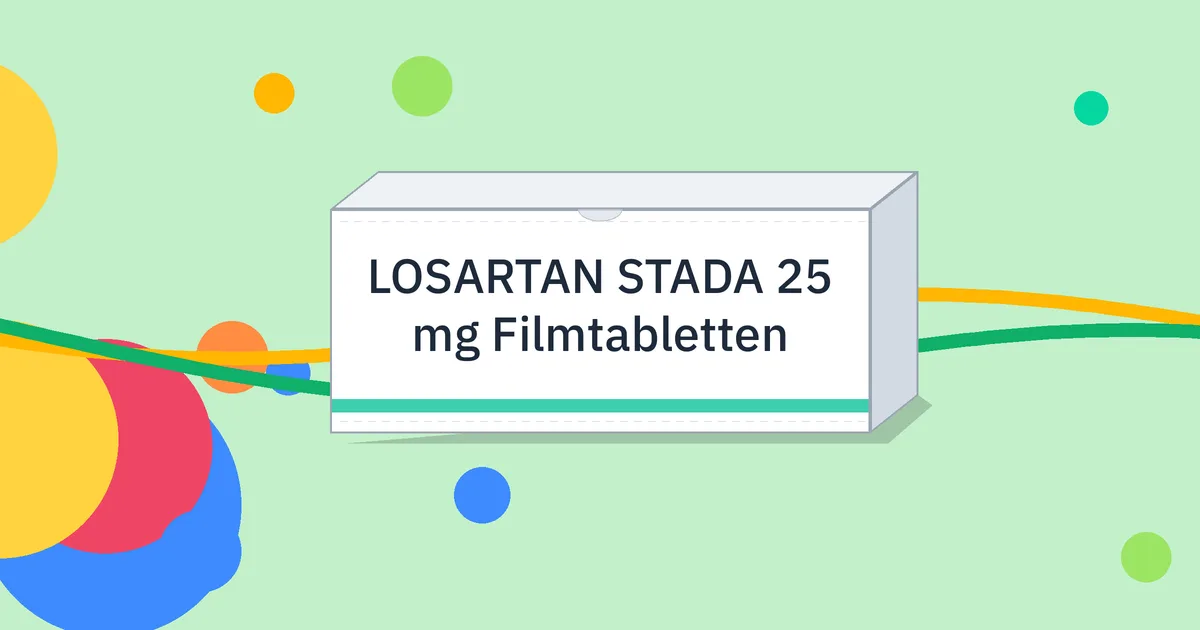 Symbolbild: Packung mit der Aufschrift LOSARTAN STADA 25 mg Filmtabletten (PZN 18486061) – Verfügbarkeit und Bezug in Apotheken in Frankfurt am Main