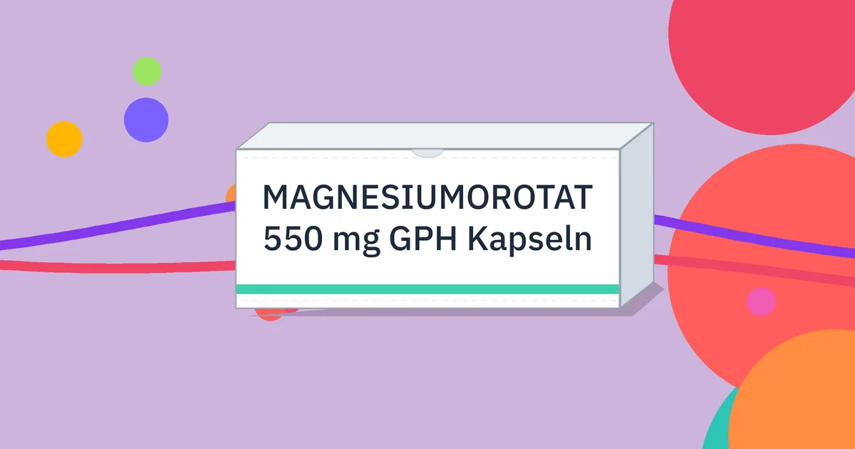 Symbolbild: Packung mit der Aufschrift MAGNESIUMOROTAT 550 mg GPH Kapseln (PZN 11176966) – Verfügbarkeit und Bezug in Apotheken in Frankfurt am Main