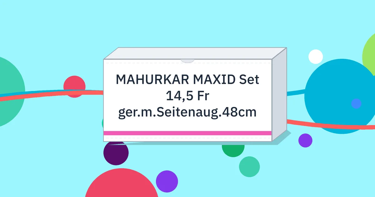 Symbolbild: Packung mit der Aufschrift MAHURKAR MAXID Set 14,5 Fr ger.m.Seitenaug.48cm (PZN 02764150) – Verfügbarkeit und Bezug in Apotheken in Frankfurt am Main