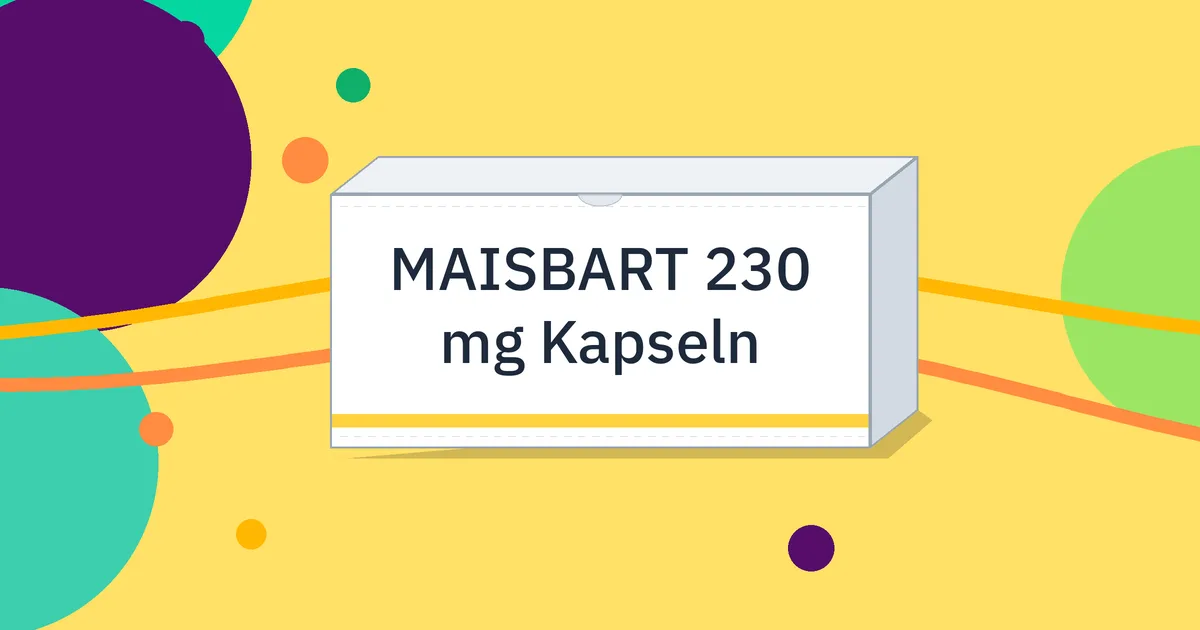 Symbolbild: Packung mit der Aufschrift MAISBART 230 mg Kapseln (PZN 18216491) – Verfügbarkeit und Bezug in Apotheken in Frankfurt am Main