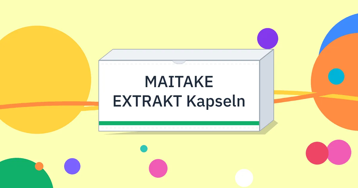 Symbolbild: Packung mit der Aufschrift MAITAKE EXTRAKT Kapseln (PZN 19095552) – Verfügbarkeit und Bezug in Apotheken in Frankfurt am Main