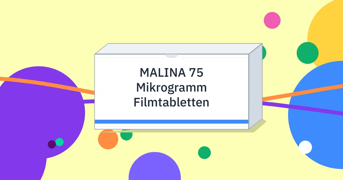 Symbolbild: Packung mit der Aufschrift MALINA 75 Mikrogramm Filmtabletten (PZN 15865556) – Verfügbarkeit und Bezug in Apotheken in Frankfurt am Main