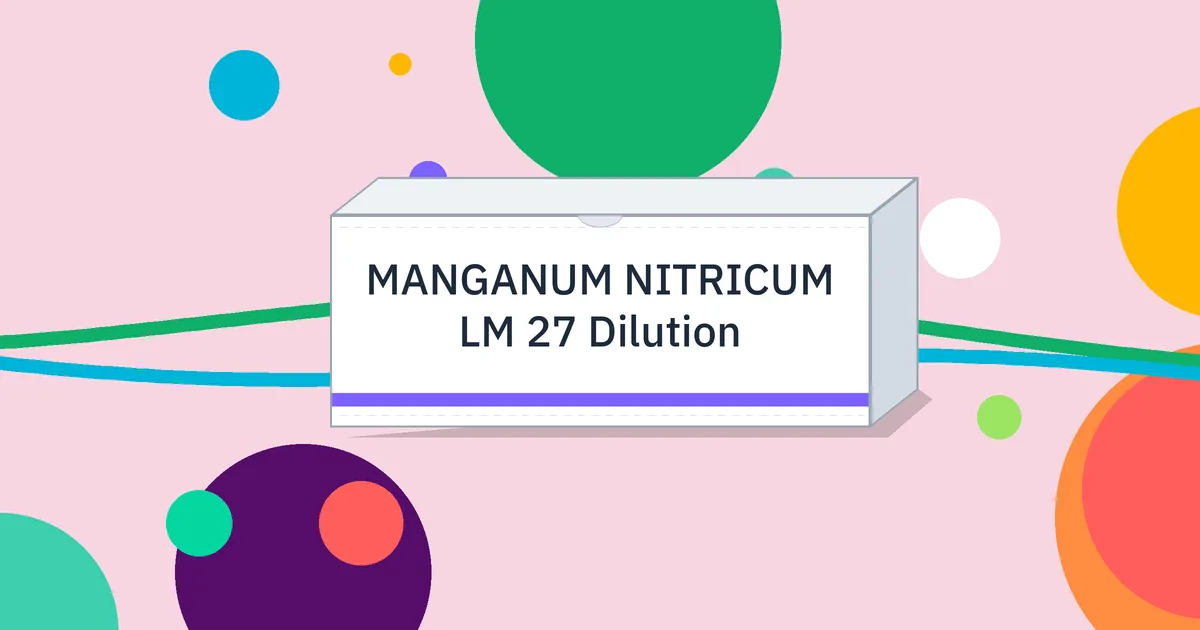 Symbolbild: Packung mit der Aufschrift MANGANUM NITRICUM LM 27 Dilution (PZN 12944344) – Verfügbarkeit und Bezug in Apotheken in Frankfurt am Main