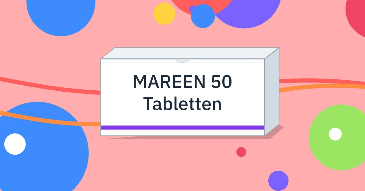 Symbolbild: Packung mit der Aufschrift MAREEN 50 Tabletten (PZN 06957147) – Verfügbarkeit und Bezug in Apotheken in Frankfurt am Main