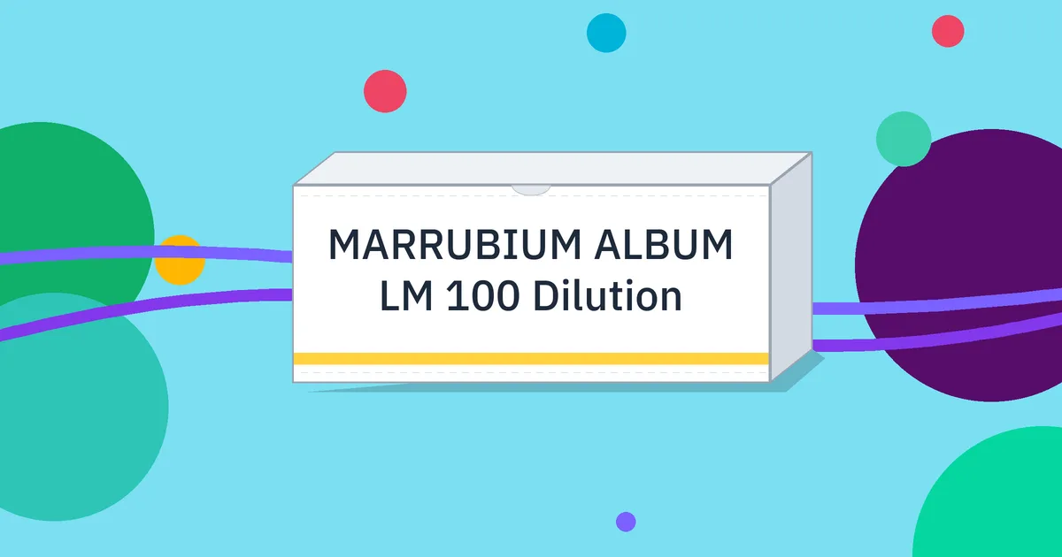Symbolbild: Packung mit der Aufschrift MARRUBIUM ALBUM LM 100 Dilution (PZN 13602195) – Verfügbarkeit und Bezug in Apotheken in Frankfurt am Main