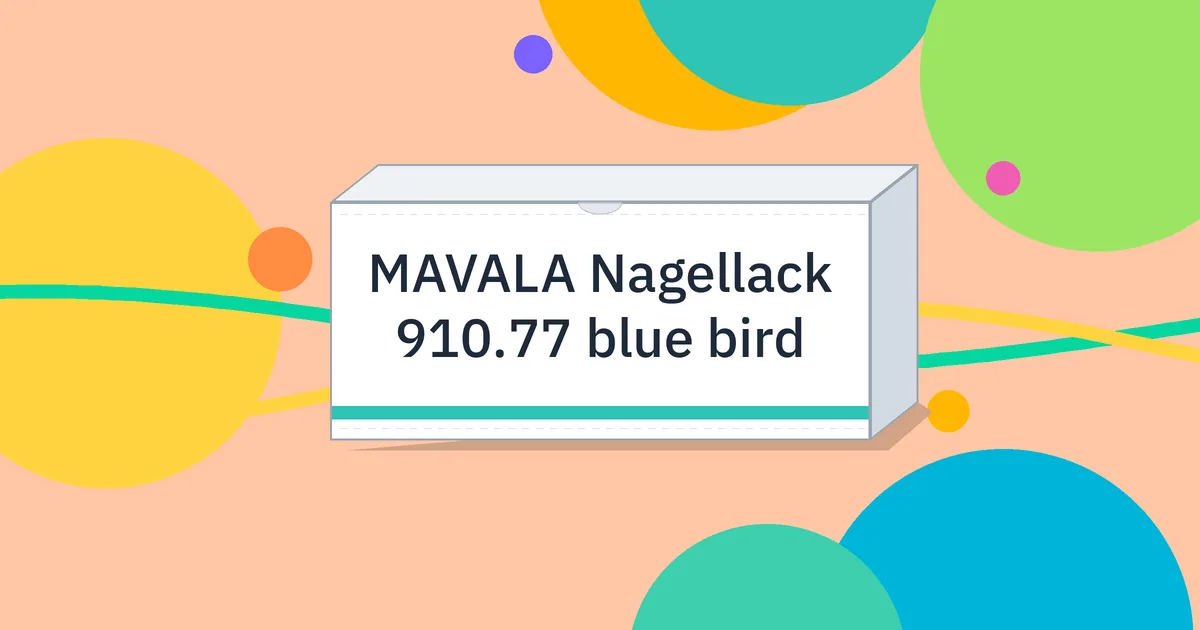 Symbolbild: Packung mit der Aufschrift MAVALA Nagellack 910.77 blue bird (PZN 16152456) – Verfügbarkeit und Bezug in Apotheken in Frankfurt am Main