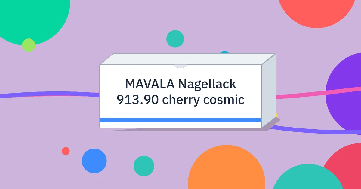 Symbolbild: Packung mit der Aufschrift MAVALA Nagellack 913.90 cherry cosmic (PZN 13903241) – Verfügbarkeit und Bezug in Apotheken in Frankfurt am Main