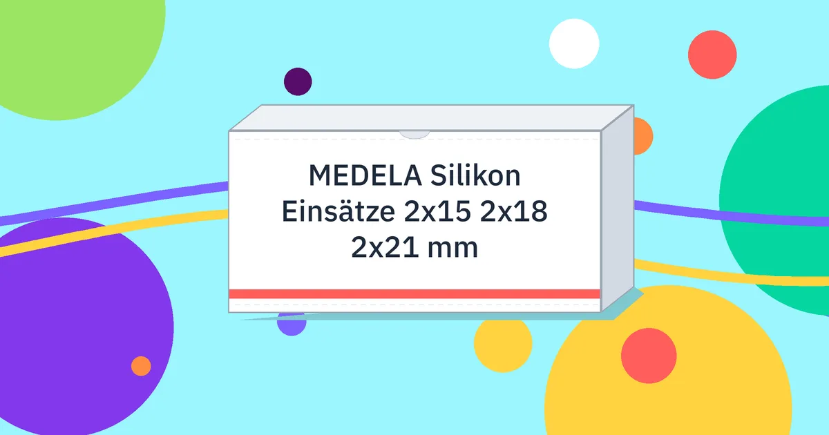 Symbolbild: Packung mit der Aufschrift MEDELA Silikon Einsätze 2x15 2x18 2x21 mm (PZN 20576239) – Verfügbarkeit und Bezug in Apotheken in Frankfurt am Main