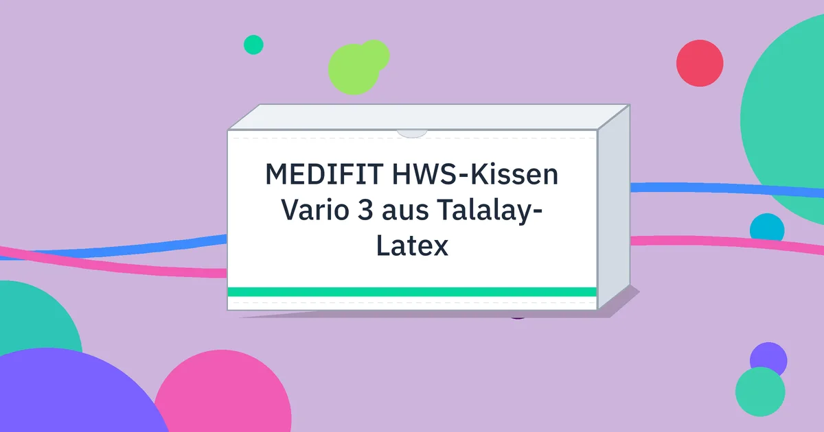 Symbolbild: Packung mit der Aufschrift MEDIFIT HWS-Kissen Vario 3 aus Talalay-Latex (PZN 00696220) – Verfügbarkeit und Bezug in Apotheken in Frankfurt am Main