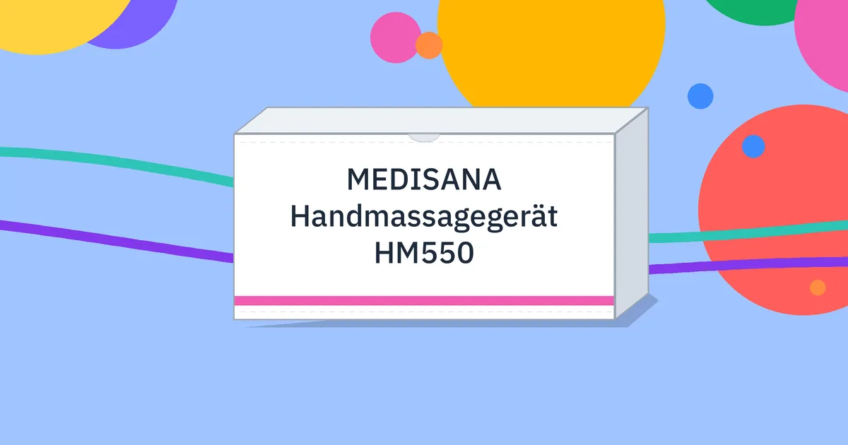 Symbolbild: Packung mit der Aufschrift MEDISANA Handmassagegerät HM550 (PZN 20902325) – Verfügbarkeit und Bezug in Apotheken in Frankfurt am Main