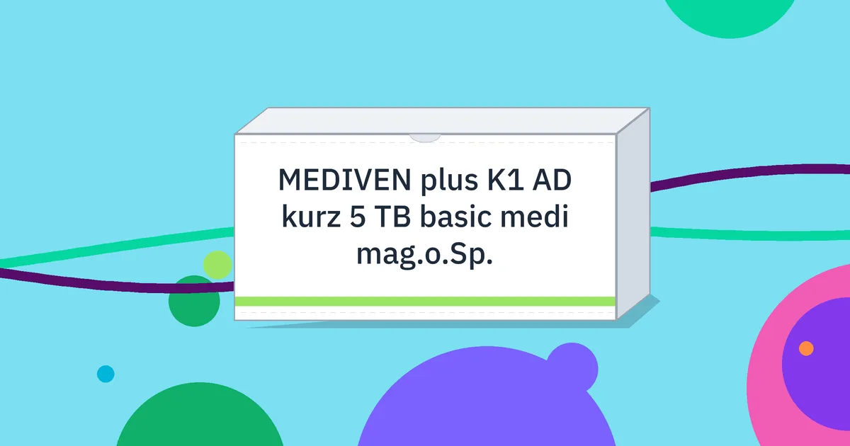 Symbolbild: Packung mit der Aufschrift MEDIVEN plus K1 AD kurz 5 TB basic medi mag.o.Sp. (PZN 15045712) – Verfügbarkeit und Bezug in Apotheken in Frankfurt am Main