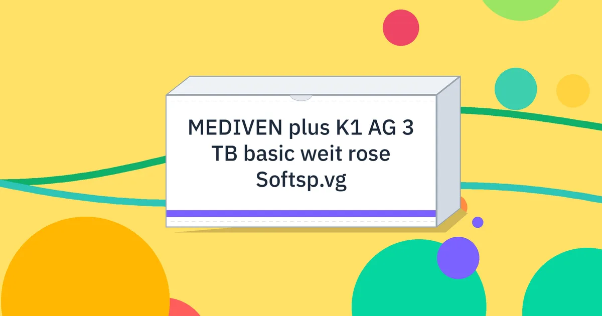 Symbolbild: Packung mit der Aufschrift MEDIVEN plus K1 AG 3 TB basic weit rose Softsp.vg (PZN 15058844) – Verfügbarkeit und Bezug in Apotheken in Frankfurt am Main