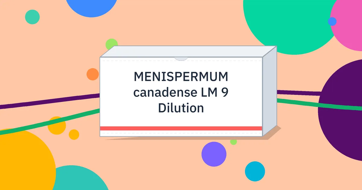 Symbolbild: Packung mit der Aufschrift MENISPERMUM canadense LM 9 Dilution (PZN 13603272) – Verfügbarkeit und Bezug in Apotheken in Frankfurt am Main
