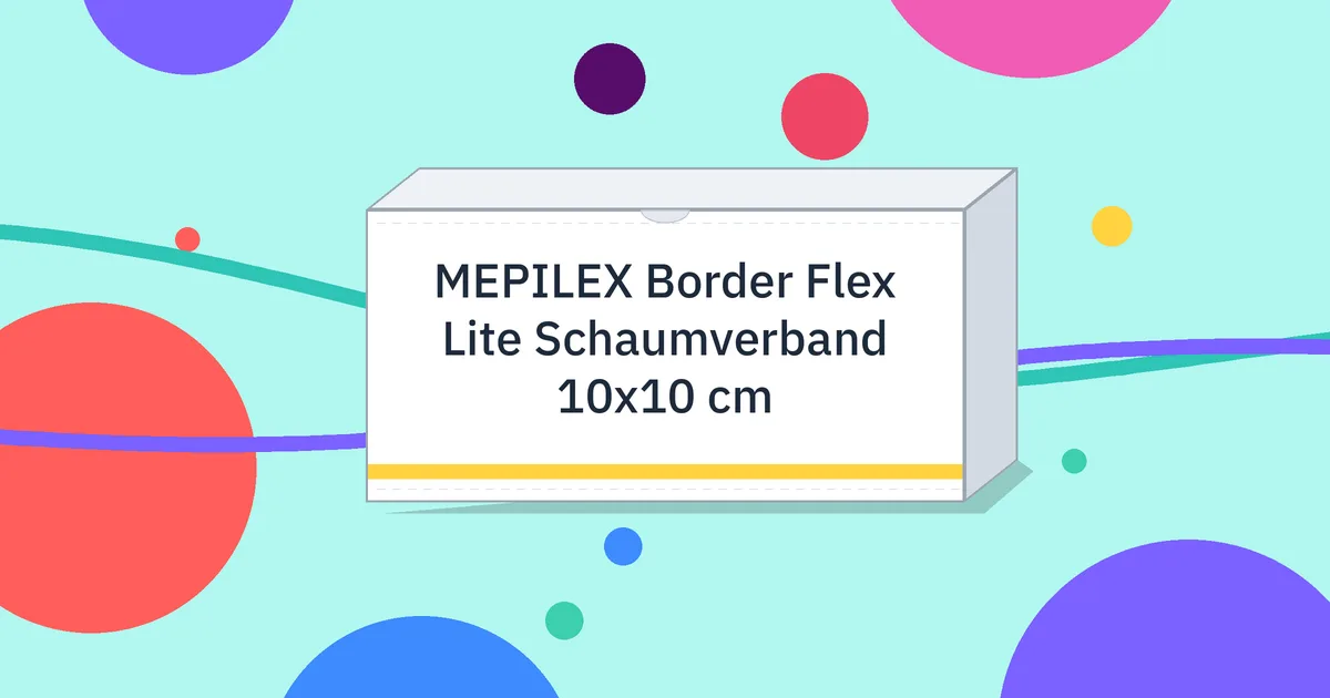 Symbolbild: Packung mit der Aufschrift MEPILEX Border Flex Lite Schaumverband 10x10 cm (PZN 18320136) – Verfügbarkeit und Bezug in Apotheken in Frankfurt am Main