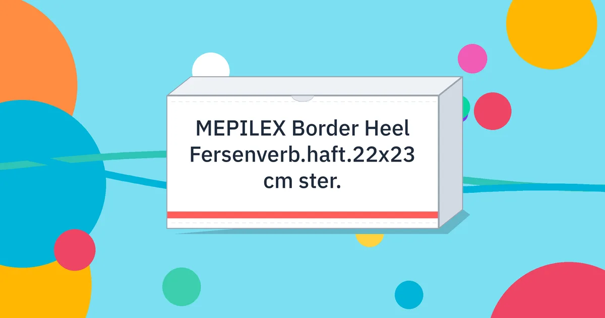 Symbolbild: Packung mit der Aufschrift MEPILEX Border Heel Fersenverb.haft.22x23 cm ster. (PZN 20543760) – Verfügbarkeit und Bezug in Apotheken in Frankfurt am Main