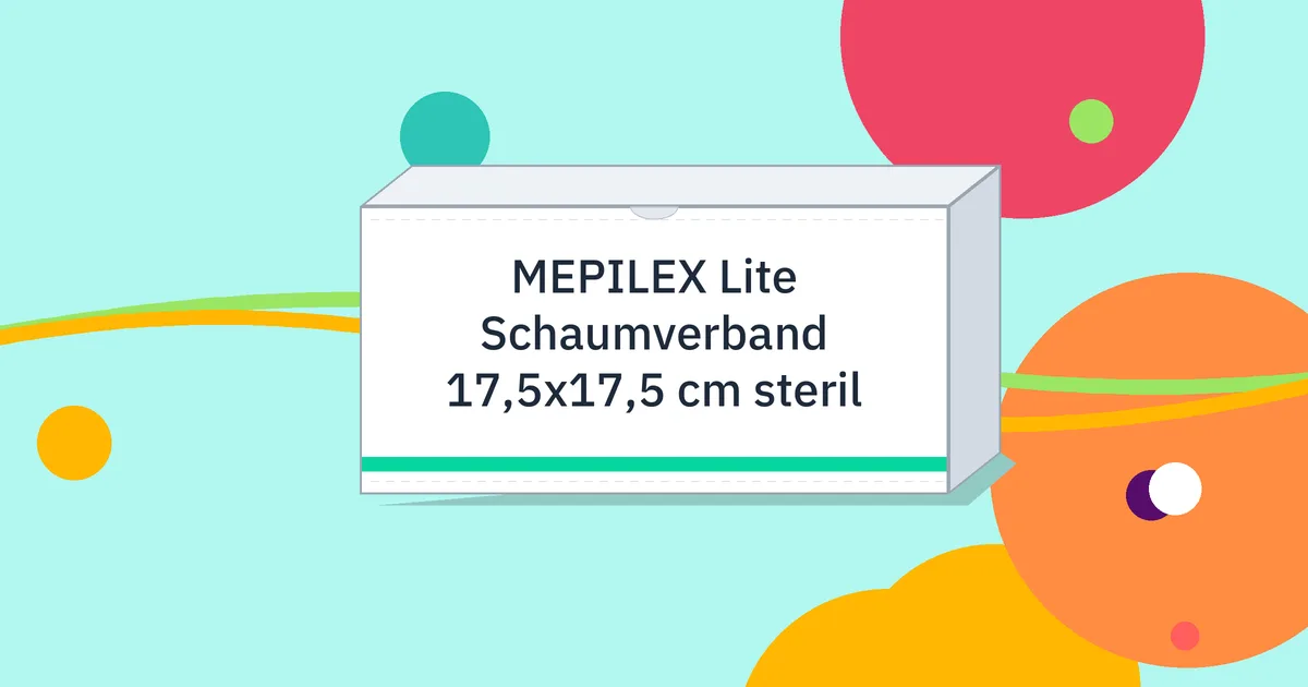 Symbolbild: Packung mit der Aufschrift MEPILEX Lite Schaumverband 17,5x17,5 cm steril (PZN 11148088) – Verfügbarkeit und Bezug in Apotheken in Frankfurt am Main