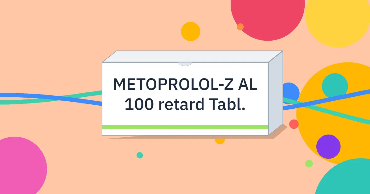 Symbolbild: Packung mit der Aufschrift METOPROLOL-Z AL 100 retard Tabl. (PZN 03352113) – Verfügbarkeit und Bezug in Apotheken in Frankfurt am Main