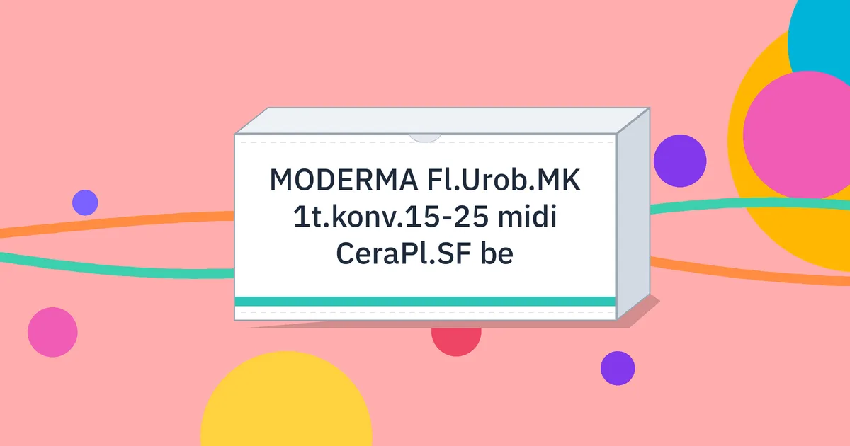 Symbolbild: Packung mit der Aufschrift MODERMA Fl.Urob.MK 1t.konv.15-25 midi CeraPl.SF be (PZN 18109329) – Verfügbarkeit und Bezug in Apotheken in Frankfurt am Main
