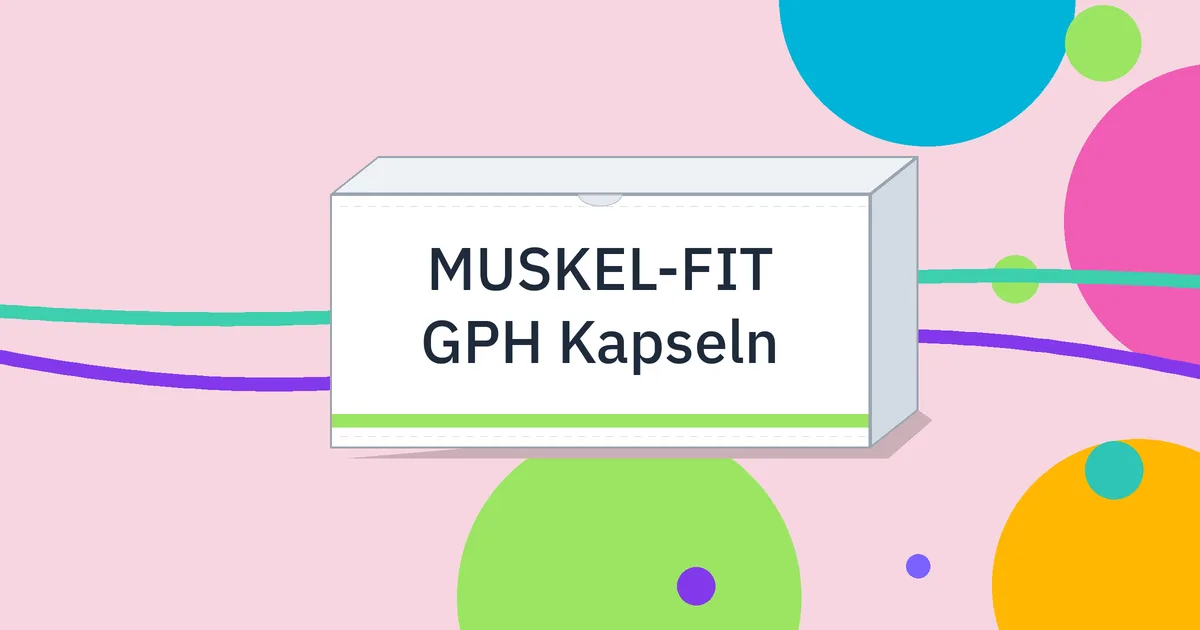 Symbolbild: Packung mit der Aufschrift MUSKEL-FIT GPH Kapseln (PZN 16129598) – Verfügbarkeit und Bezug in Apotheken in Frankfurt am Main