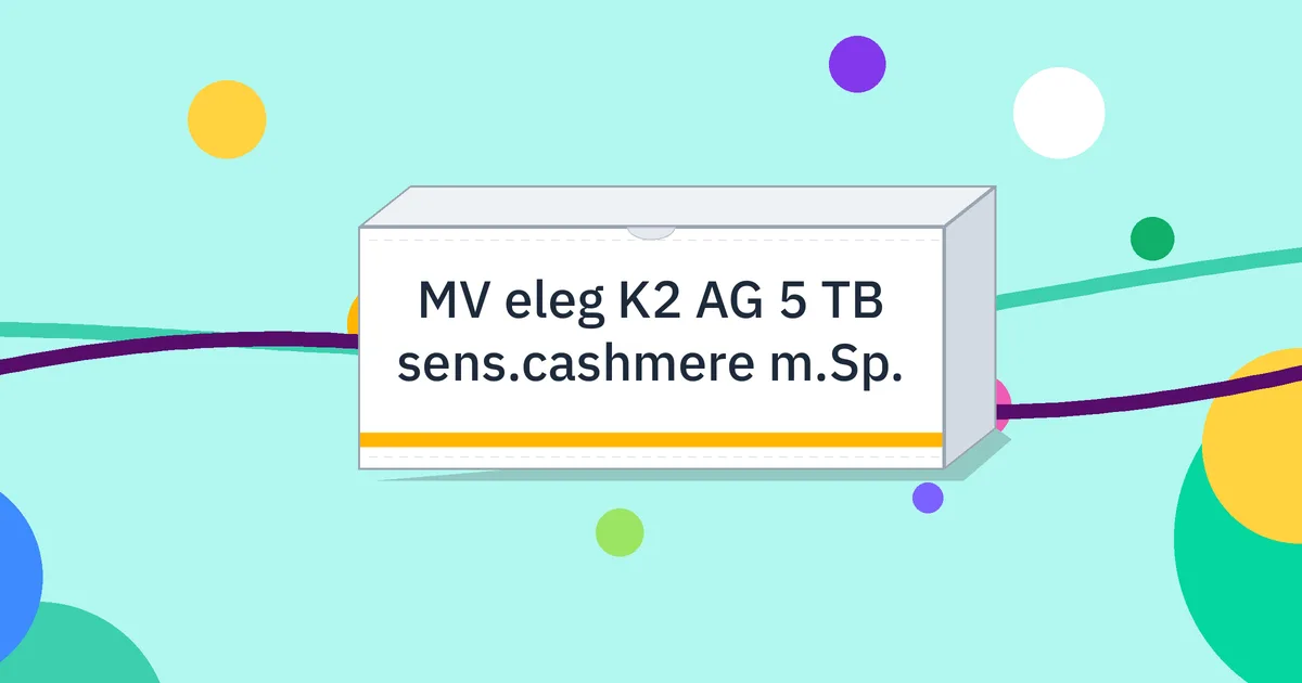 Symbolbild: Packung mit der Aufschrift MV eleg K2 AG 5 TB sens.cashmere m.Sp. (PZN 14678562) – Verfügbarkeit und Bezug in Apotheken in Frankfurt am Main