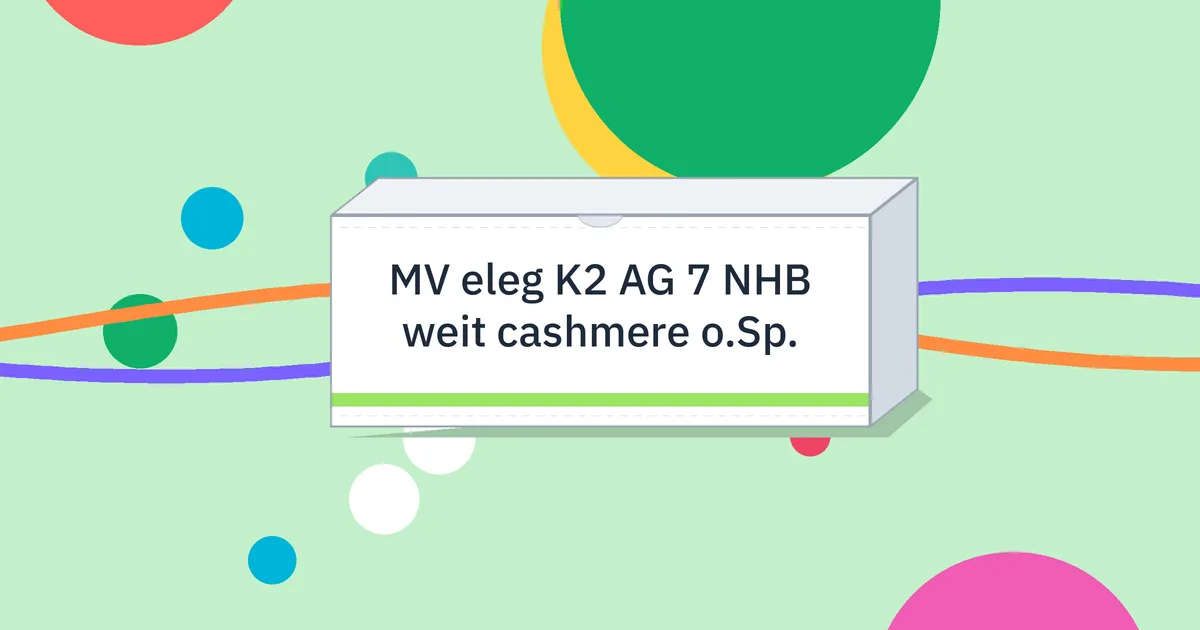Symbolbild: Packung mit der Aufschrift MV eleg K2 AG 7 NHB weit cashmere o.Sp. (PZN 15728262) – Verfügbarkeit und Bezug in Apotheken in Frankfurt am Main