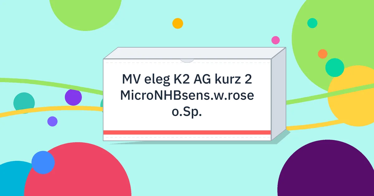 Symbolbild: Packung mit der Aufschrift MV eleg K2 AG kurz 2 MicroNHBsens.w.rose o.Sp. (PZN 15710859) – Verfügbarkeit und Bezug in Apotheken in Frankfurt am Main