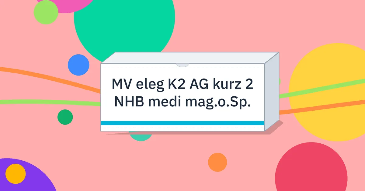 Symbolbild: Packung mit der Aufschrift MV eleg K2 AG kurz 2 NHB medi mag.o.Sp. (PZN 15716299) – Verfügbarkeit und Bezug in Apotheken in Frankfurt am Main