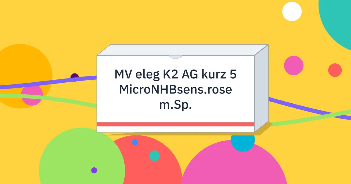 Symbolbild: Packung mit der Aufschrift MV eleg K2 AG kurz 5 MicroNHBsens.rose m.Sp. (PZN 15709632) – Verfügbarkeit und Bezug in Apotheken in Frankfurt am Main