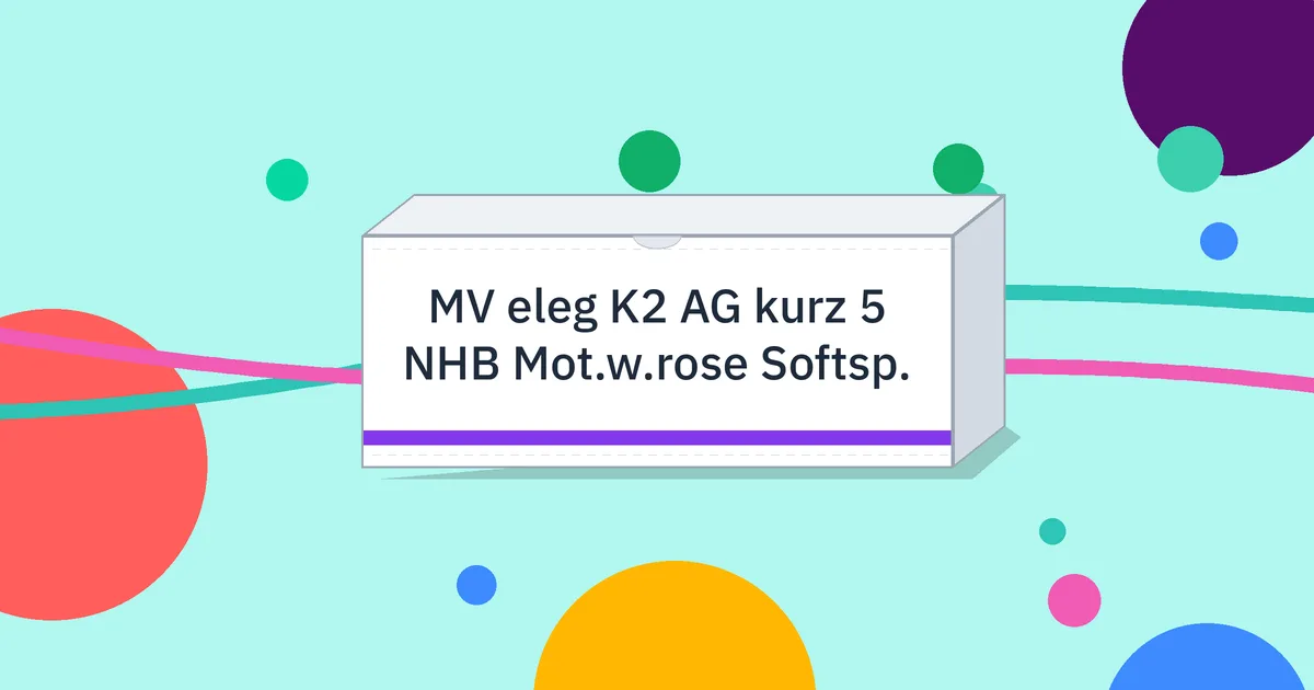 Symbolbild: Packung mit der Aufschrift MV eleg K2 AG kurz 5 NHB Mot.w.rose Softsp. (PZN 15712605) – Verfügbarkeit und Bezug in Apotheken in Frankfurt am Main