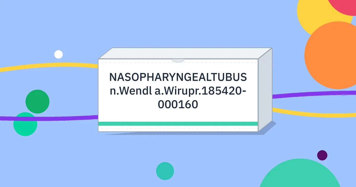 Symbolbild: Packung mit der Aufschrift NASOPHARYNGEALTUBUS n.Wendl a.Wirupr.185420-000160 (PZN 05032128) – Verfügbarkeit und Bezug in Apotheken in Frankfurt am Main