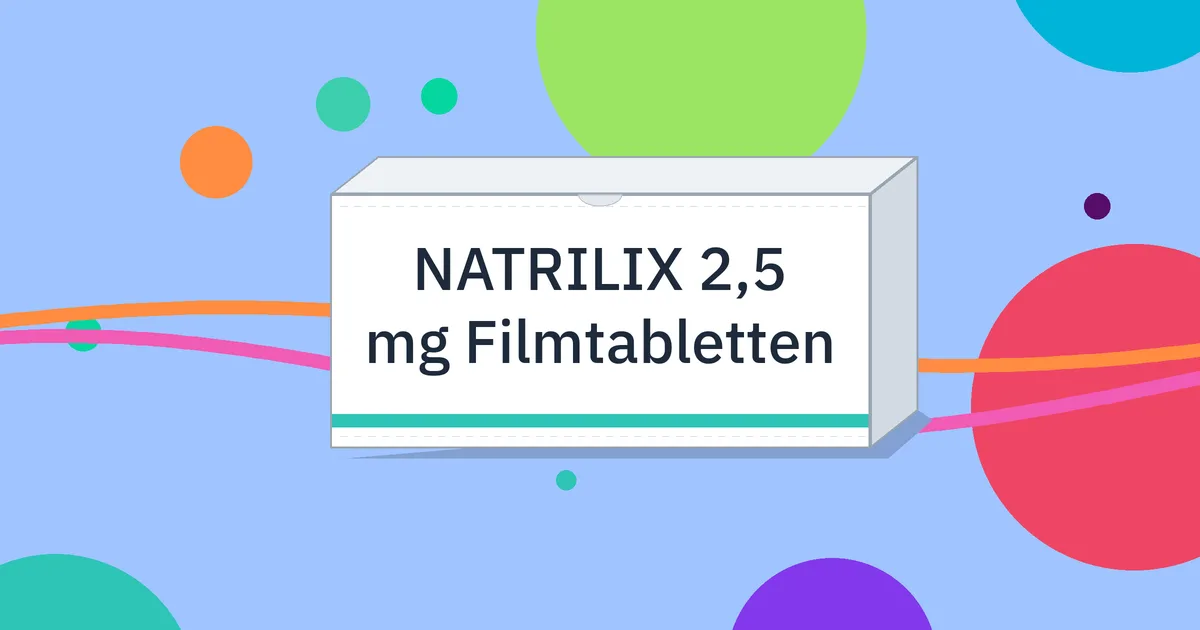 Symbolbild: Packung mit der Aufschrift NATRILIX 2,5 mg Filmtabletten (PZN 02520011) – Verfügbarkeit und Bezug in Apotheken in Frankfurt am Main