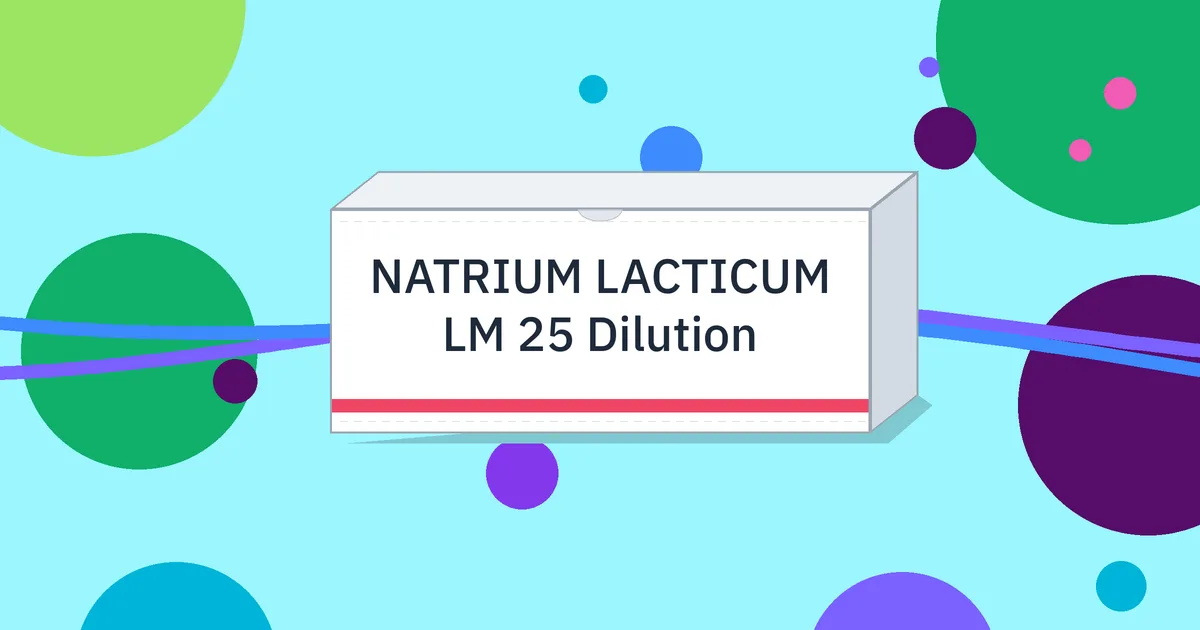 Symbolbild: Packung mit der Aufschrift NATRIUM LACTICUM LM 25 Dilution (PZN 12964967) – Verfügbarkeit und Bezug in Apotheken in Frankfurt am Main