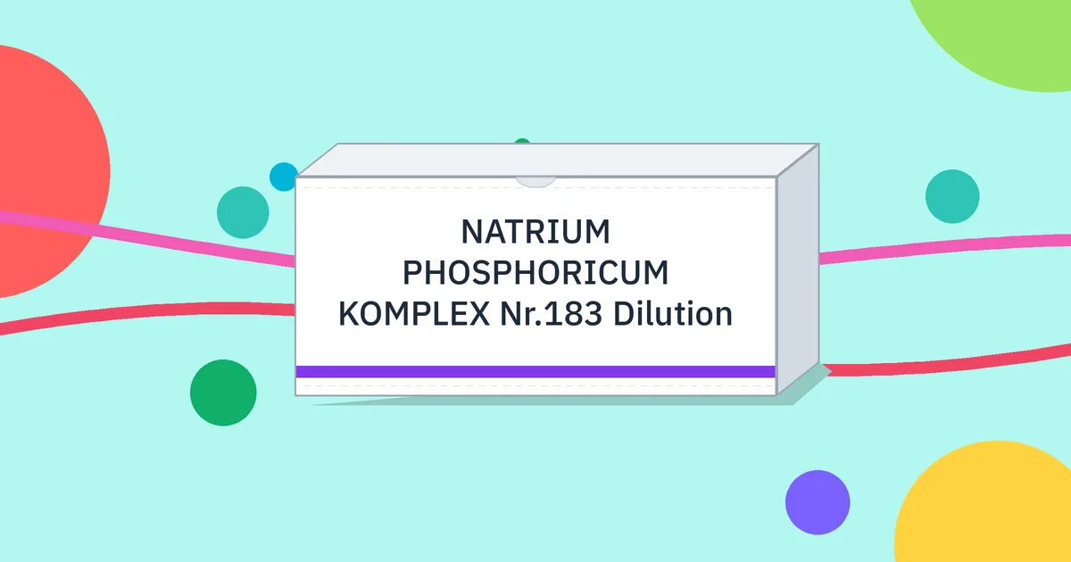 Symbolbild: Packung mit der Aufschrift NATRIUM PHOSPHORICUM KOMPLEX Nr.183 Dilution (PZN 01910477) – Verfügbarkeit und Bezug in Apotheken in Frankfurt am Main