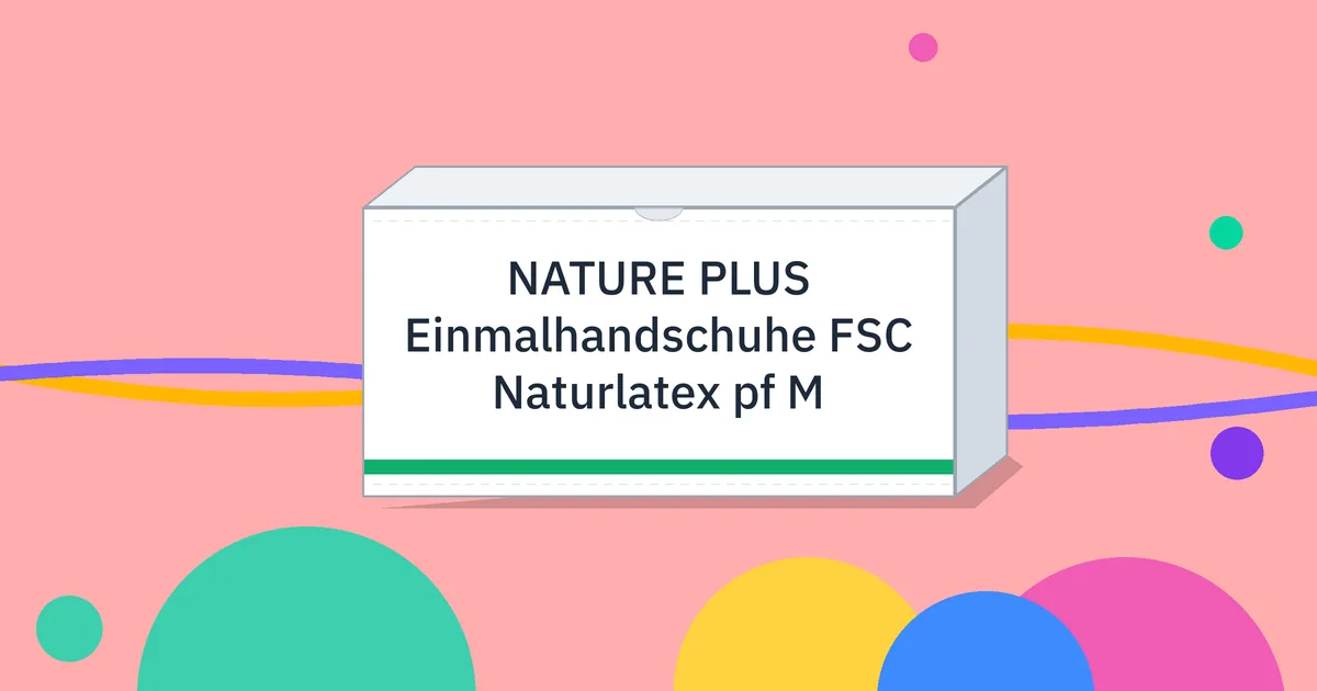 Symbolbild: Packung mit der Aufschrift NATURE PLUS Einmalhandschuhe FSC Naturlatex pf M (PZN 18783646) – Verfügbarkeit und Bezug in Apotheken in Frankfurt am Main