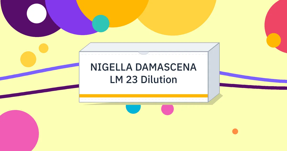 Symbolbild: Packung mit der Aufschrift NIGELLA DAMASCENA LM 23 Dilution (PZN 13618316) – Verfügbarkeit und Bezug in Apotheken in Frankfurt am Main