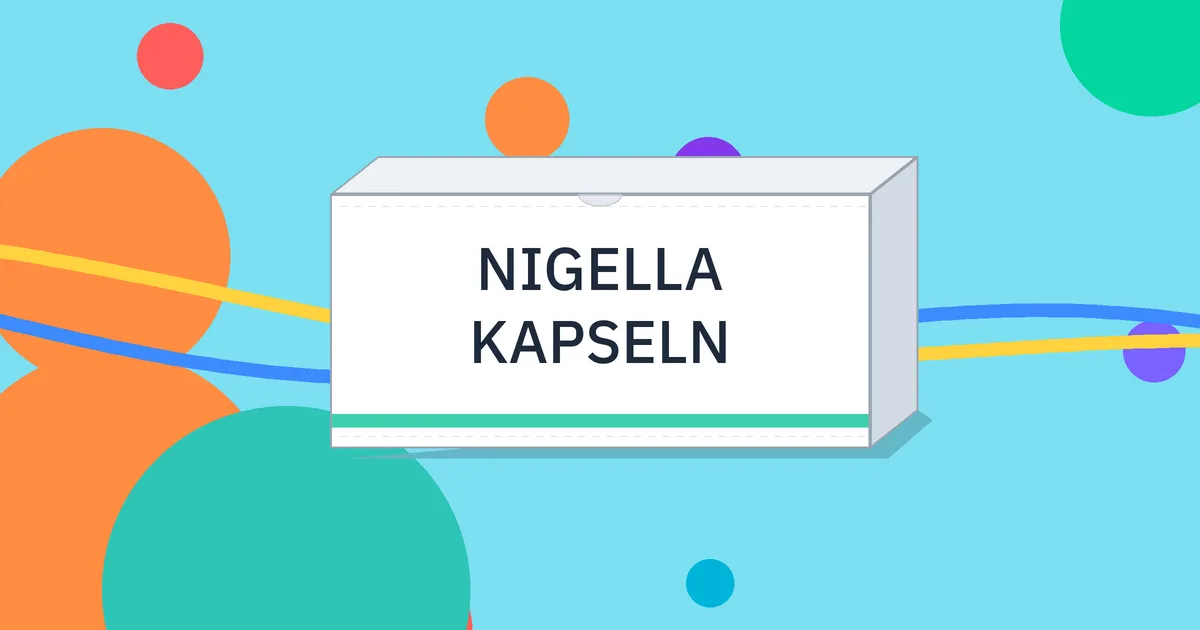 Symbolbild: Packung mit der Aufschrift NIGELLA KAPSELN (PZN 07575991) – Verfügbarkeit und Bezug in Apotheken in Frankfurt am Main