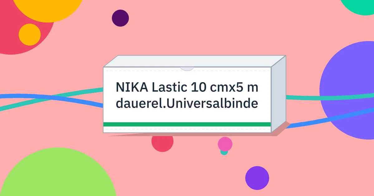 Symbolbild: Packung mit der Aufschrift NIKA Lastic 10 cmx5 m dauerel.Universalbinde (PZN 18171067) – Verfügbarkeit und Bezug in Apotheken in Frankfurt am Main