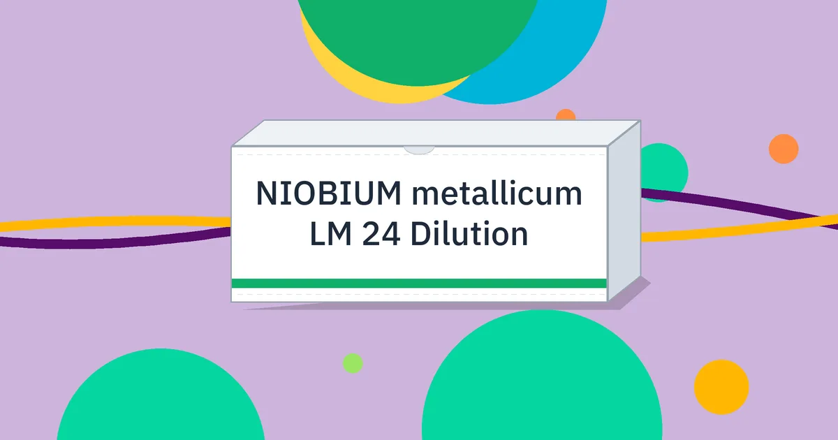 Symbolbild: Packung mit der Aufschrift NIOBIUM metallicum LM 24 Dilution (PZN 13619267) – Verfügbarkeit und Bezug in Apotheken in Frankfurt am Main