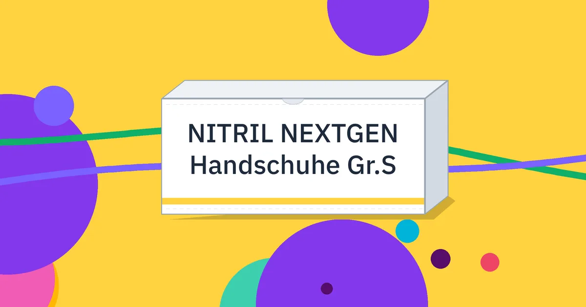 Symbolbild: Packung mit der Aufschrift NITRIL NEXTGEN Handschuhe Gr.S (PZN 09102245) – Verfügbarkeit und Bezug in Apotheken in Frankfurt am Main