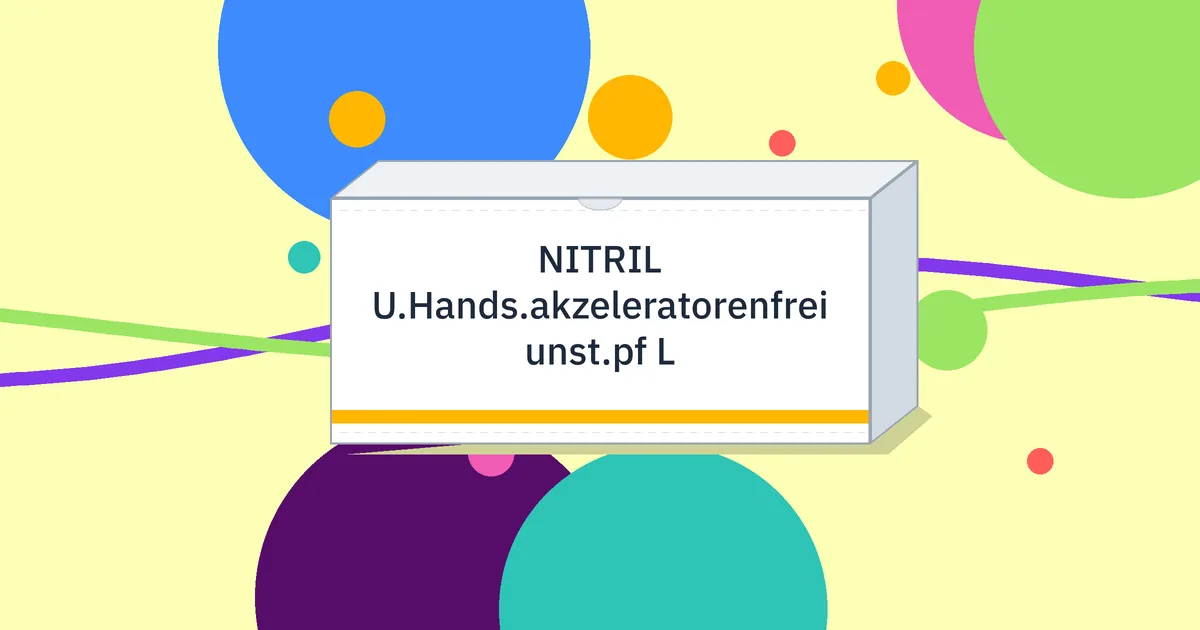 Symbolbild: Packung mit der Aufschrift NITRIL U.Hands.akzeleratorenfrei unst.pf L (PZN 11267108) – Verfügbarkeit und Bezug in Apotheken in Frankfurt am Main