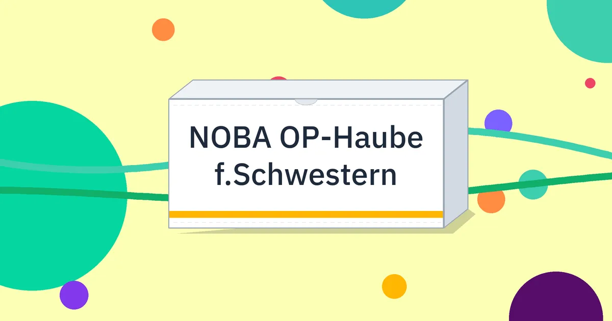 Symbolbild: Packung mit der Aufschrift NOBA OP-Haube f.Schwestern (PZN 00032885) – Verfügbarkeit und Bezug in Apotheken in Frankfurt am Main