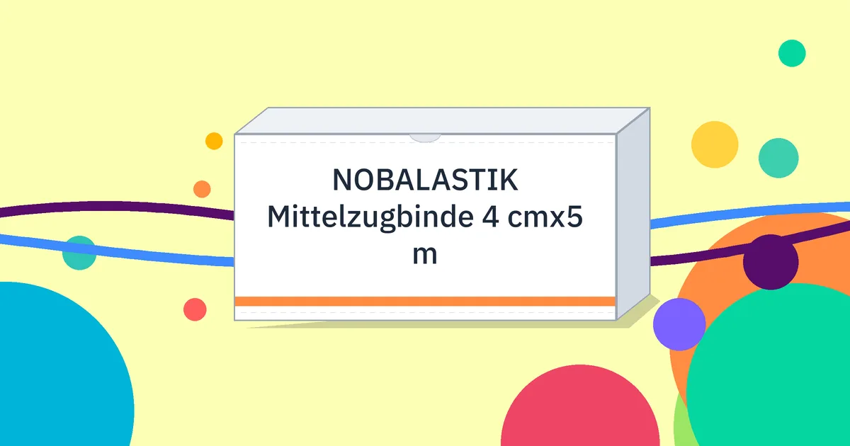 Symbolbild: Packung mit der Aufschrift NOBALASTIK Mittelzugbinde 4 cmx5 m (PZN 07096078) – Verfügbarkeit und Bezug in Apotheken in Frankfurt am Main