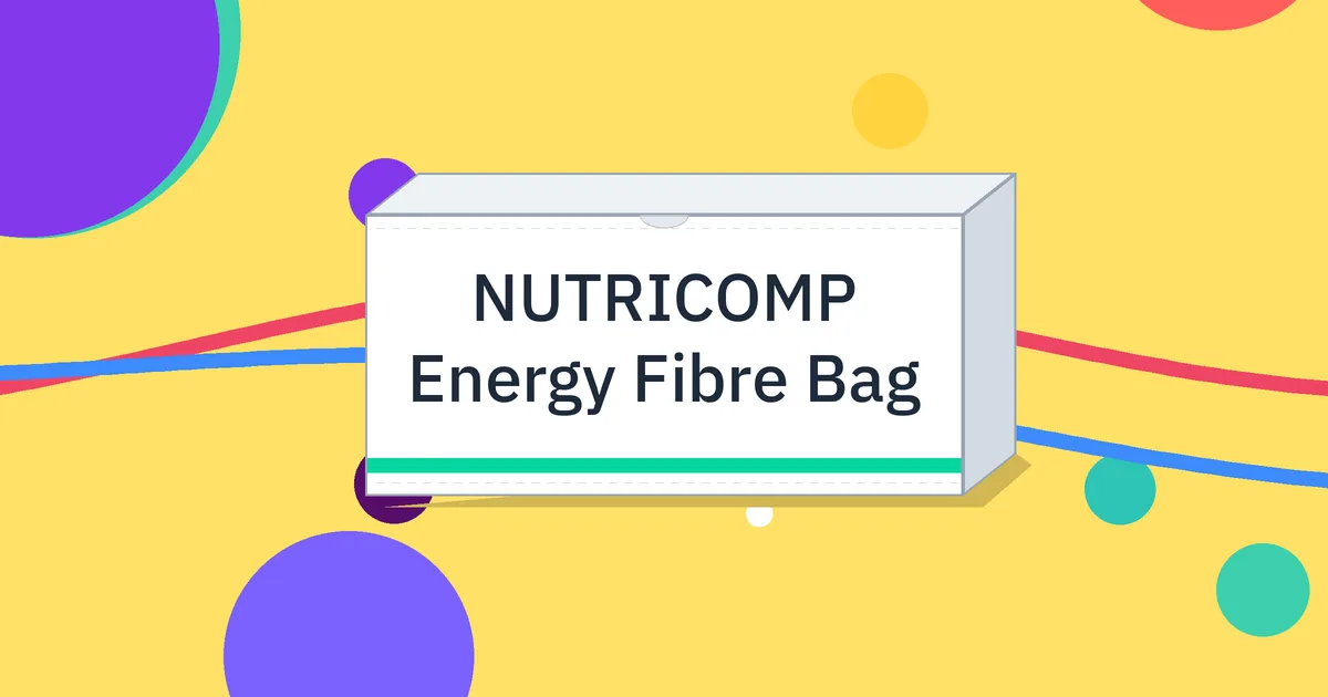 Symbolbild: Packung mit der Aufschrift NUTRICOMP Energy Fibre Bag (PZN 18323152) – Verfügbarkeit und Bezug in Apotheken in Frankfurt am Main