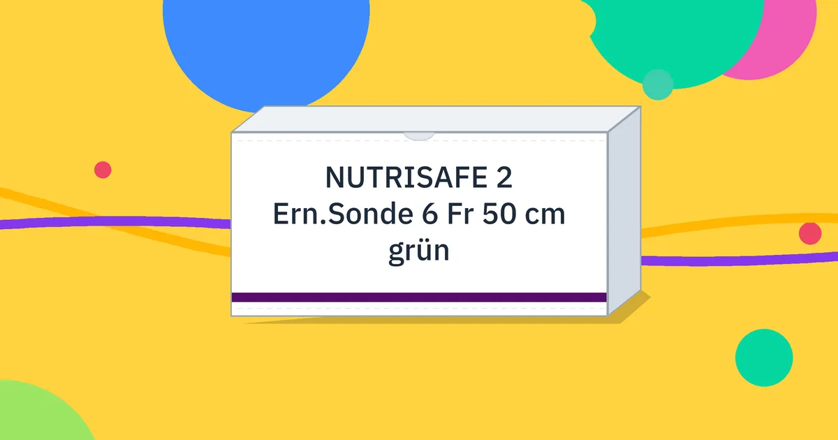 Symbolbild: Packung mit der Aufschrift NUTRISAFE 2 Ern.Sonde 6 Fr 50 cm grün (PZN 06847329) – Verfügbarkeit und Bezug in Apotheken in Frankfurt am Main
