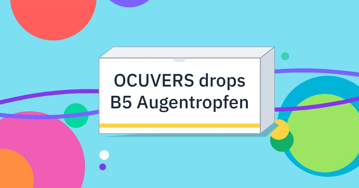 Symbolbild: Packung mit der Aufschrift OCUVERS drops B5 Augentropfen (PZN 19226008) – Verfügbarkeit und Bezug in Apotheken in Frankfurt am Main