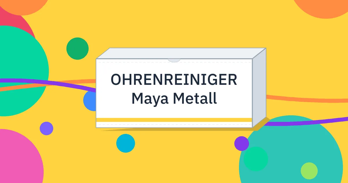 Symbolbild: Packung mit der Aufschrift OHRENREINIGER Maya Metall (PZN 01966911) – Verfügbarkeit und Bezug in Apotheken in Frankfurt am Main