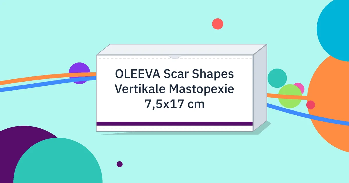 Symbolbild: Packung mit der Aufschrift OLEEVA Scar Shapes Vertikale Mastopexie 7,5x17 cm (PZN 11577978) – Verfügbarkeit und Bezug in Apotheken in Frankfurt am Main