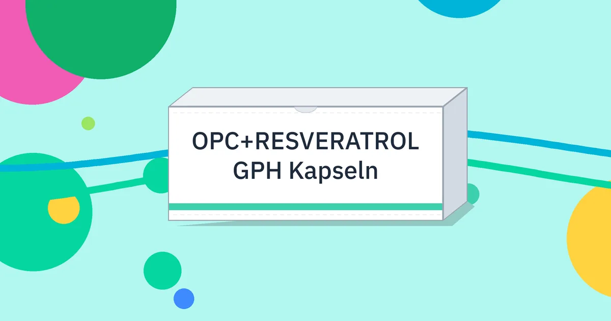 Symbolbild: Packung mit der Aufschrift OPC+RESVERATROL GPH Kapseln (PZN 07011550) – Verfügbarkeit und Bezug in Apotheken in Frankfurt am Main