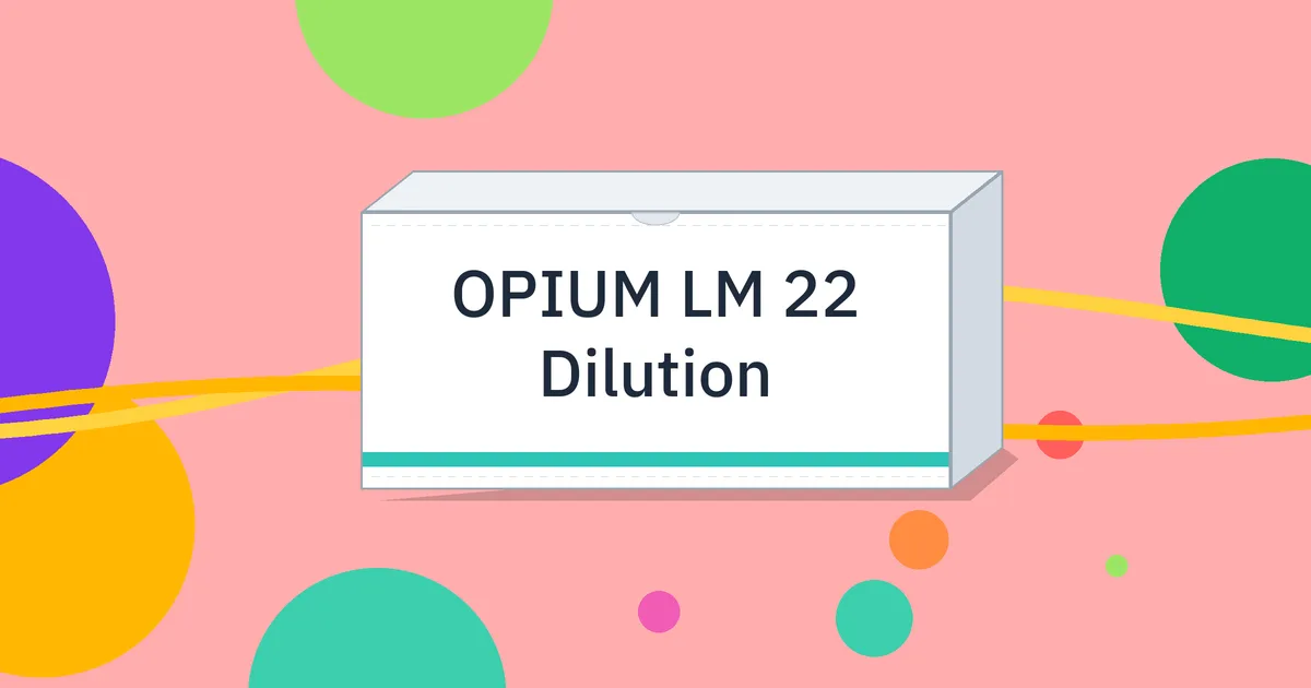 Symbolbild: Packung mit der Aufschrift OPIUM LM 22 Dilution (PZN 12972228) – Verfügbarkeit und Bezug in Apotheken in Frankfurt am Main