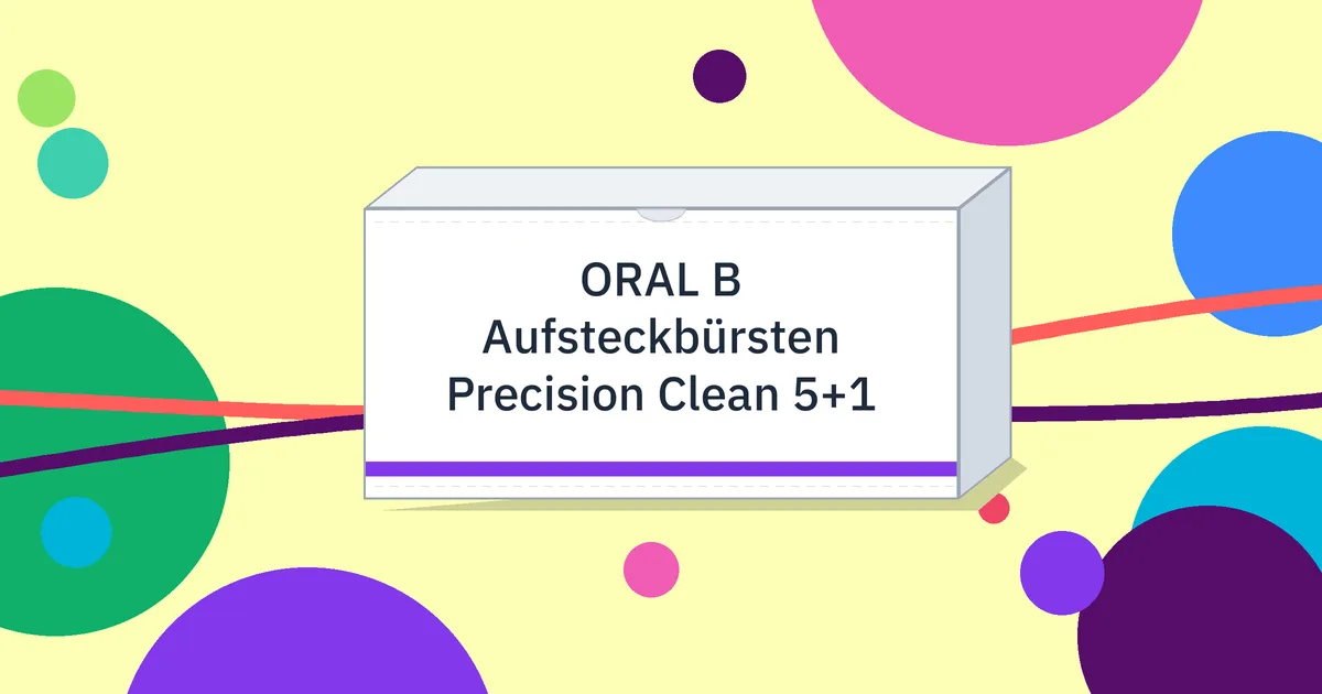 Symbolbild: Packung mit der Aufschrift ORAL B Aufsteckbürsten Precision Clean 5+1 (PZN 07537482) – Verfügbarkeit und Bezug in Apotheken in Frankfurt am Main